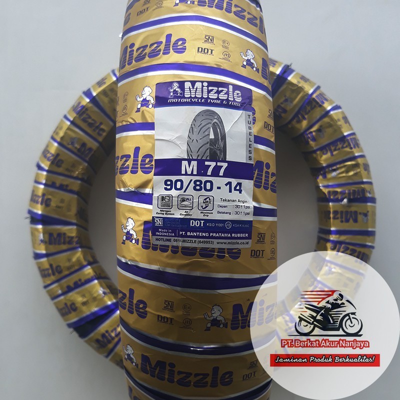 Jual Mizzle M77 90/80-14 Ban Matic Tubeless BONUS Pentil | Shopee Indonesia