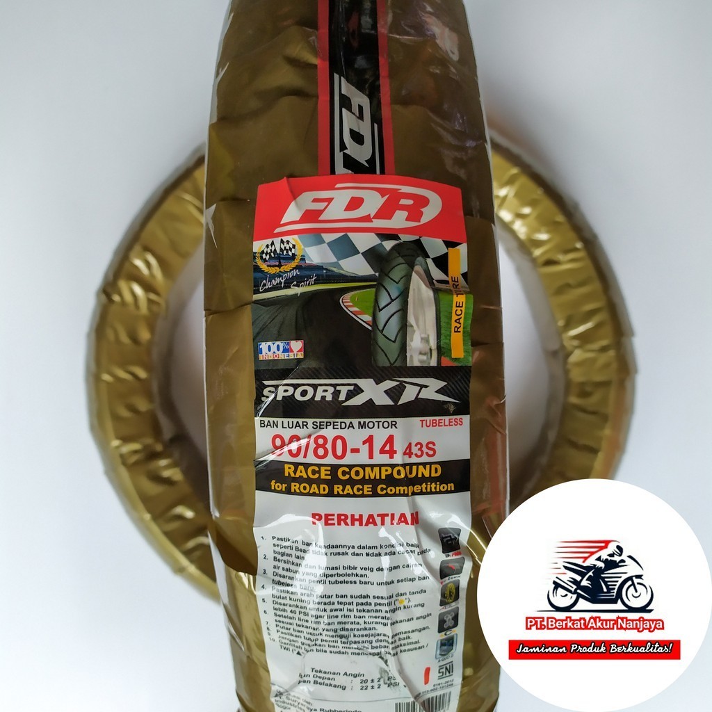 Jual FDR Sport XR 90/80-14 soft compound tubeless BONUS Pentil Racing ...