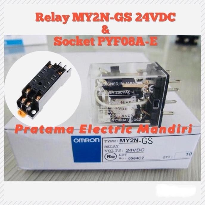 Jual Omron Relay My2N-Gs My2N 24Vdc 24V & Socket New Pyfz08-E [1 Set] Ori Terbaik | Shopee Indonesia