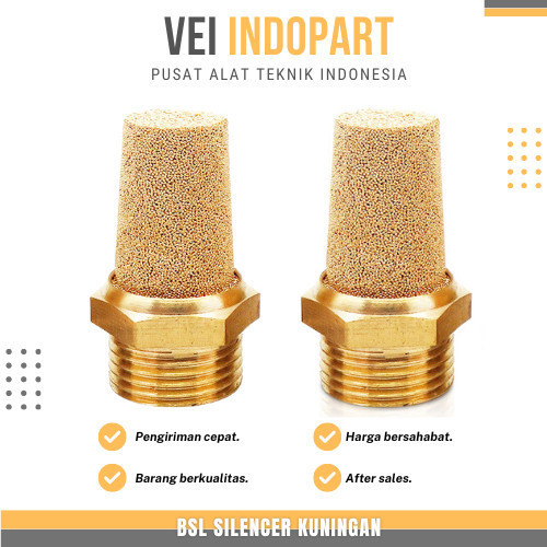 Jual BSL 01 SILENCER KUNINGAN KERUCUT PNEUMATIC 1/8" BSL01 | Shopee ...