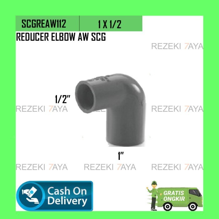 Jual REDUCER ELBOW AW 1 X 1/2 INCH FITTING PIPA AIR PVC SCG SAMBUNGAN ...