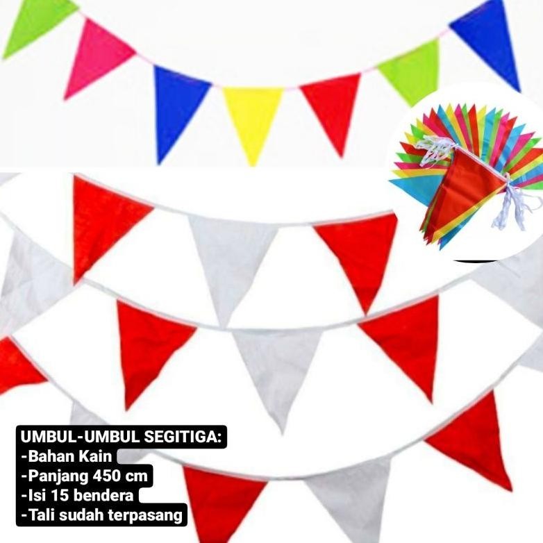 Jual BIG SALE HIASAN BENDERA SEGITIGA UMBUL UMBUL BENDERA MERAH PUTIH 17 AGUSTUS AGUSTUSAN ...