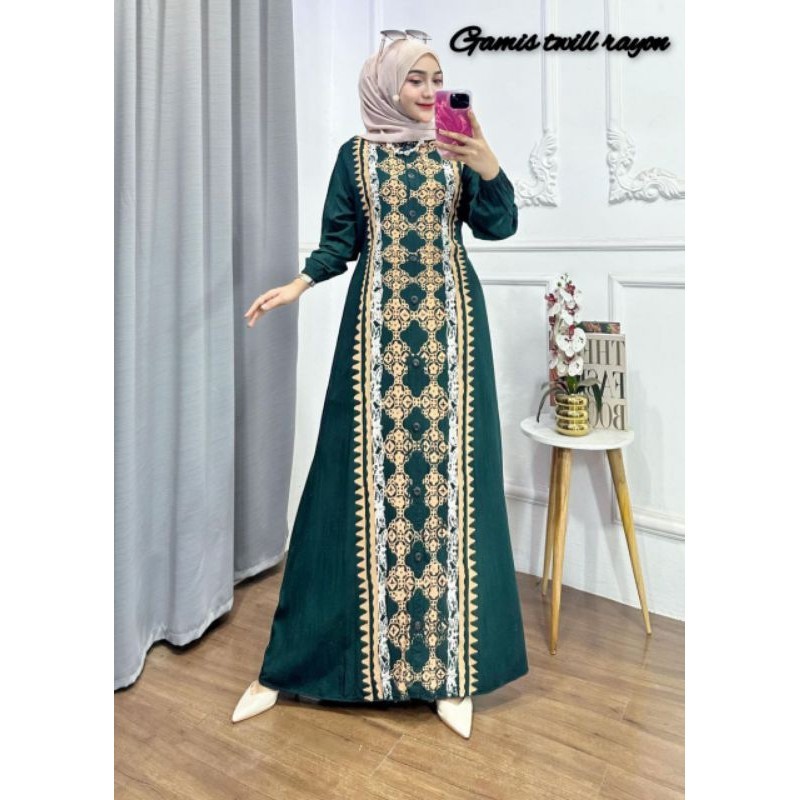 Jual gamis twill rayon model klok terbaru busui frendly bisa cod by ...