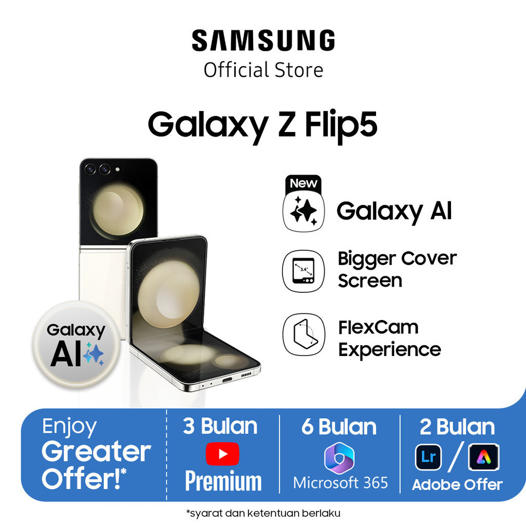 Jual Samsung Galaxy Z Flip5 8/512GB - Cream, Handphone AI | Shopee ...