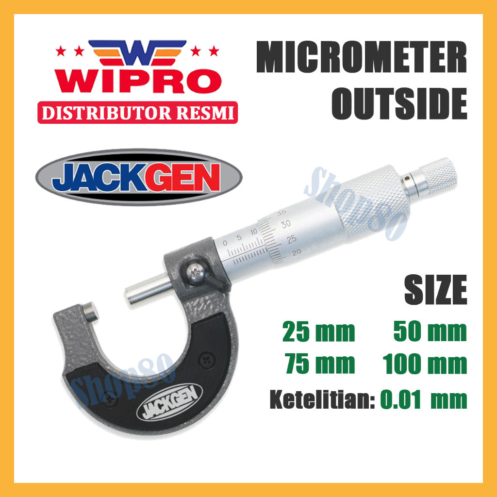 Jual Original Wipro Jackgen Micrometer Mikrometer Sekrup Outside Luar ...
