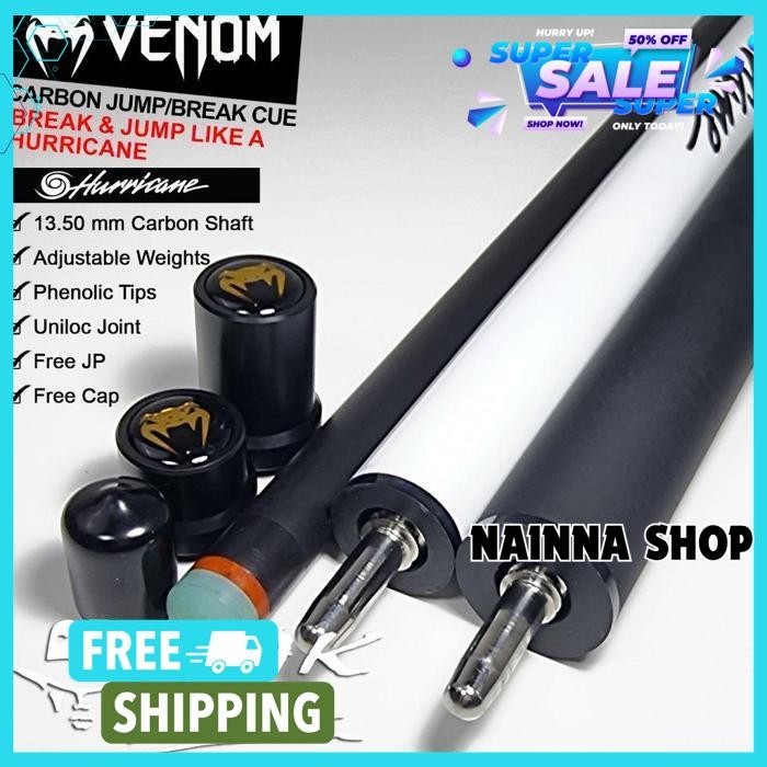 Jual VENOM CARBON JB CUE HURRICANE WHITE - 13.5MM JUMP BREAK STICK ...
