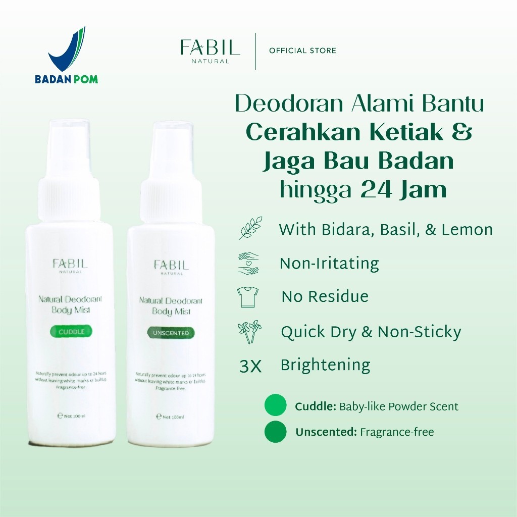 Jual Fabil Natural Deodorant Body Mist Cuddle ED Desember 2025 ...