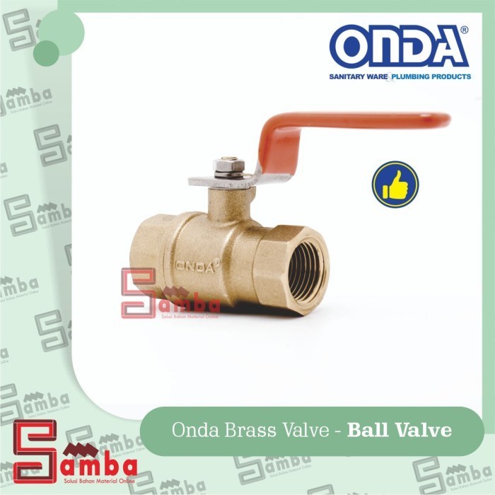 Jual BALL VALVE ONDA 1/2" / BRASS VALVE ONDA / KRAN DRAT KUNINGAN | Shopee Indonesia