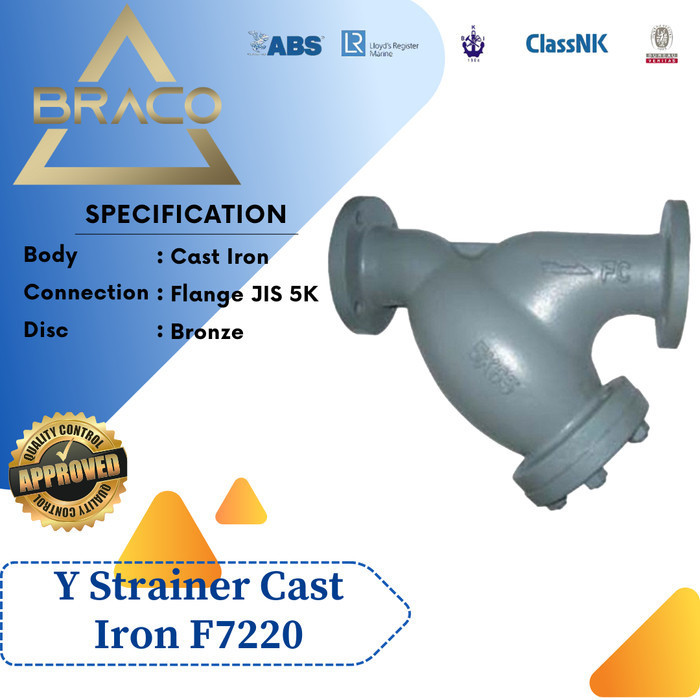 Jual Y STRAINER CAST IRON BRACO F7220-JIS 5K DN32 SIZE 1 1/4 INCH ...