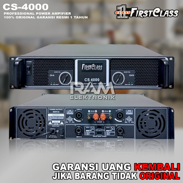 Jual Power Amplifier FIRSTCLASS CS 4000 | FIRST CLASS CS4000 Original 2 x 500 Watt | Shopee ...