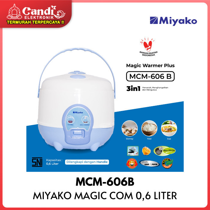 Jual Magic Com Mini Miyako Kapasitas 0,6 Liter Mcm-606B / Mcm606B ...