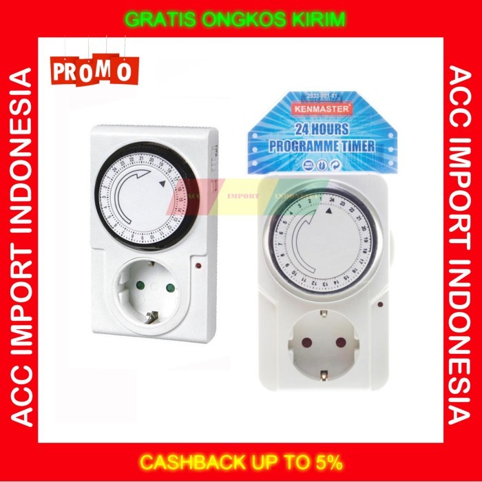 Jual Stop Kontak Timer 24 Jam Strip Analog Kaiser Pengaturan Waktu Aman ...