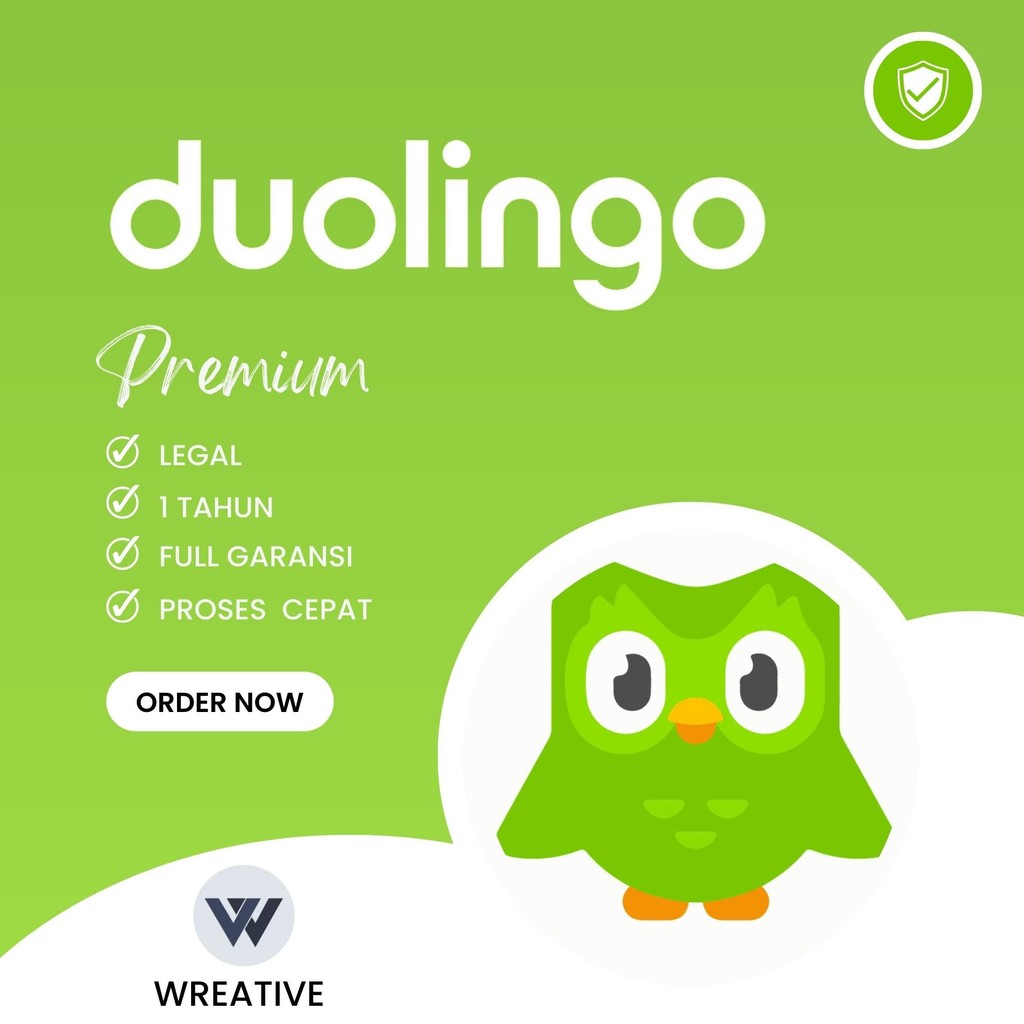 Jual Aplikasi Belajar Bahasa Premium Duolingo 1 Tahun Lengkap Full Garansi | Shopee Indonesia