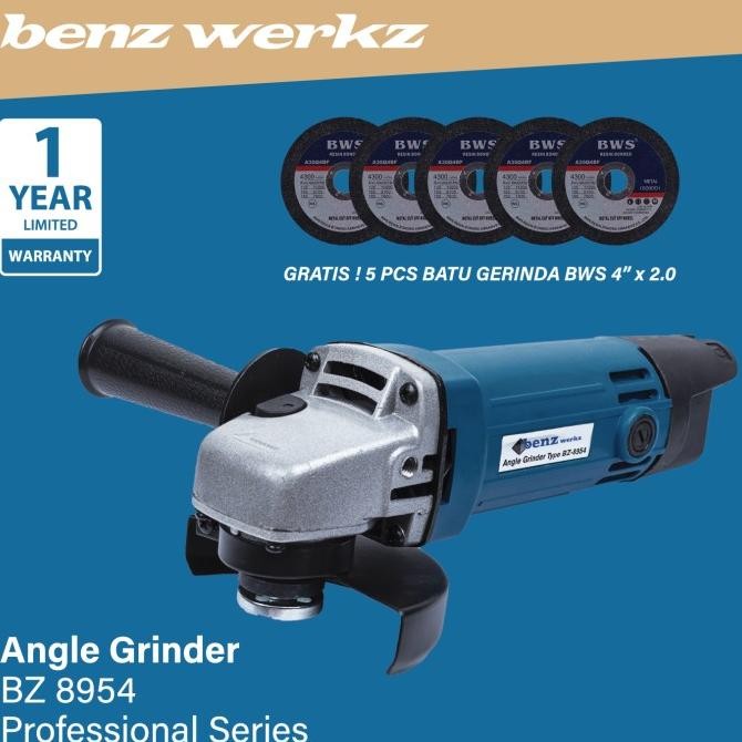 Jual Mesin Gerinda Tangan 4 Inch Bz 8954 / Angle Grinder 4" Benz Werkz ...