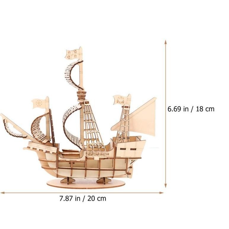 Jual HRN-813 Puzzle 3d Kayu Perahu Layar DIY Ship Model Kit Model Kapal ...