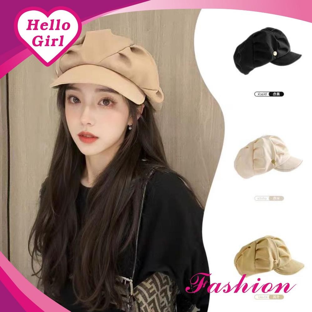 Jual Viral (Hello Girls )MZ50 Topi Baret Oktagonal Topi Wanita Korea ...