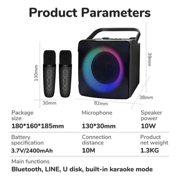 Jual Sdrd Sd 508 Speaker Karaoke Bluetooth 2 Mic Karaoke Wireless ...
