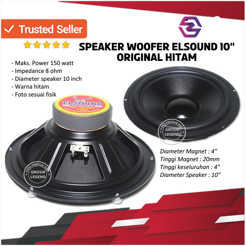 Jual Speaker woofer wofer Elsound 10 inch original hitam | Shopee Indonesia