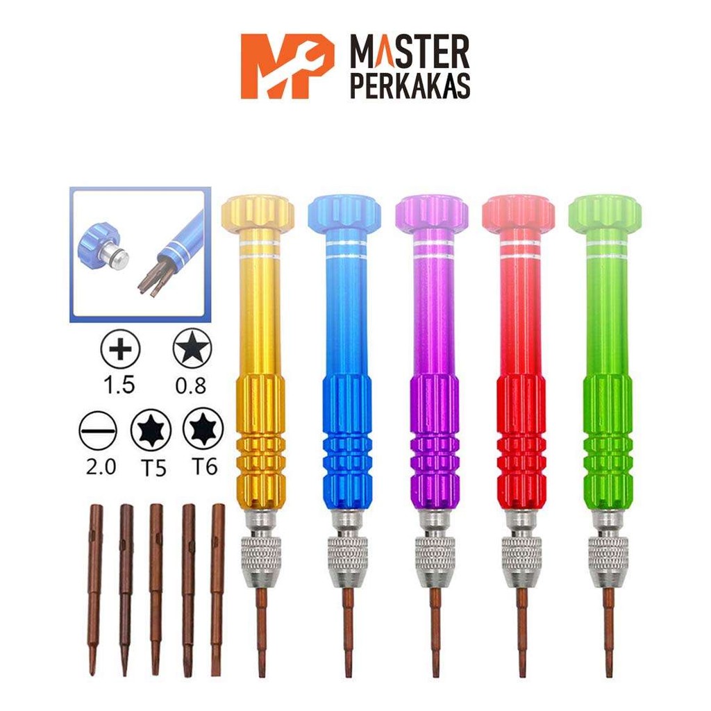 Jual Obeng Set 5 in 1 MP / Screwdriver Torx / Servis Reparasi Jam ...