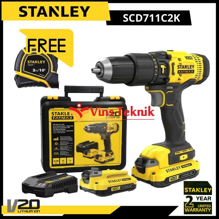 Jual Mesin Bor Tembok Cordless Hammer Drill Scd 711 Stanley Scd711 20V ...