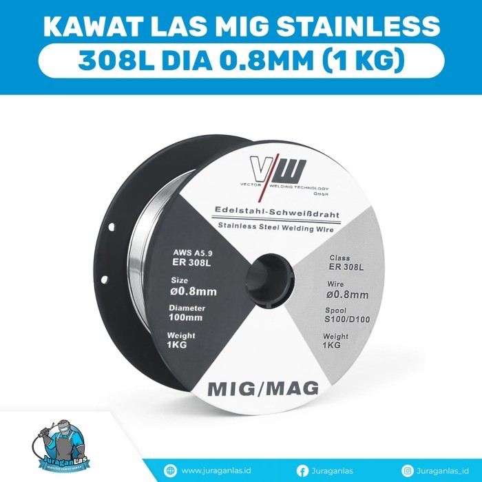 Jual kawat las MIG Stainless wire 308L diameter 0.8mm 1 kg | Shopee Indonesia