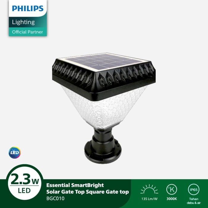 Jual Philips Lampu Taman SmartBright Solar Gate Top Square Kuning ...