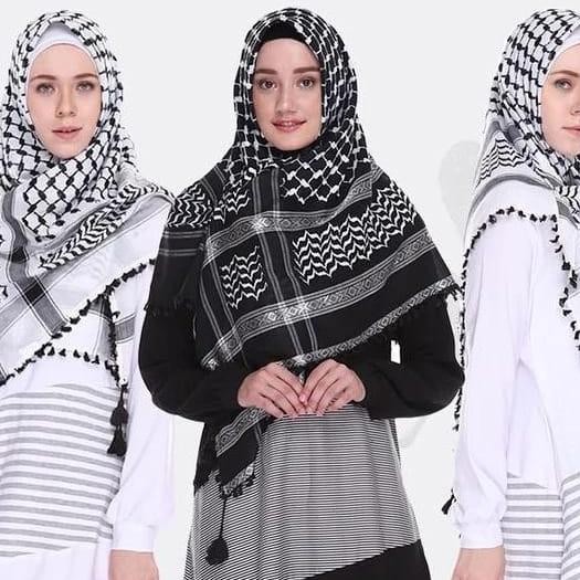 Jual Kerudung Sorban Palestina - Putih & Hitam Viral Best Quality ...
