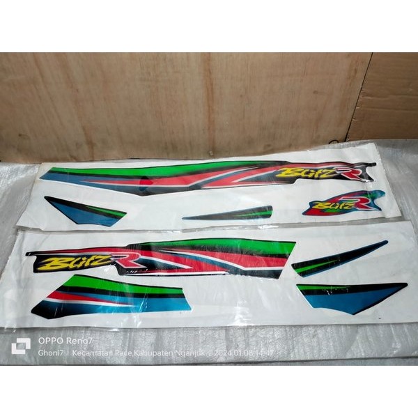 Jual Striping Stiker Body Kanan Kiri Full Set Blitz R Warna Hijau Biru ...
