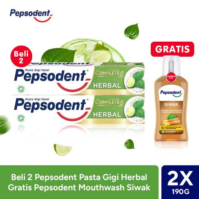 Jual Buy 2 Pepsodent Pasta Gigi Herbal 190gr Get Pepsodent Mouthwash ...