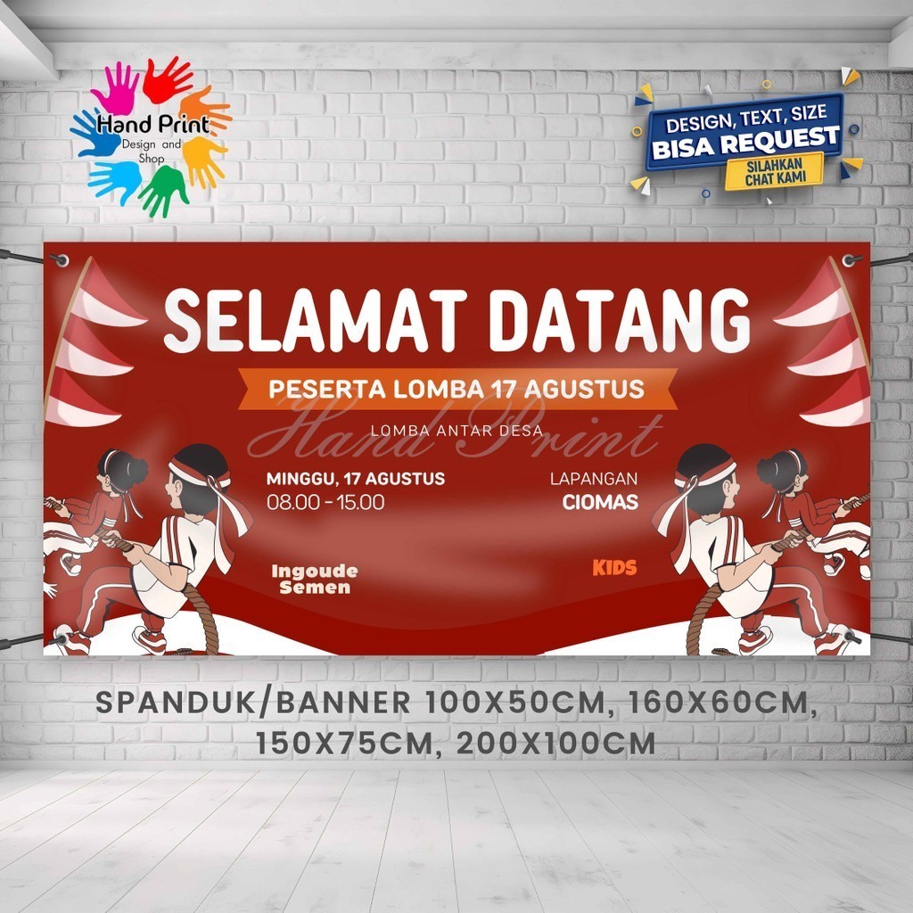 Jual Cetak Spanduk Banner Perlombaan 17 Agustus Hari Merdeka Merah MMT ...