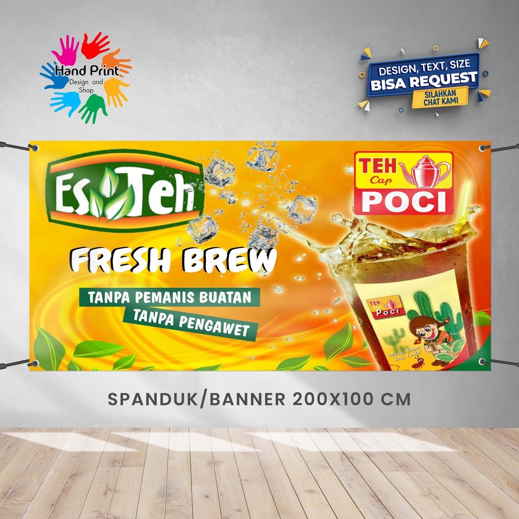 Jual Spanduk Banner Es Teh Poci Warna Kuning Minuman Segar Ukuran ...