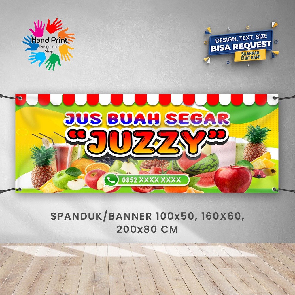 Jual Spanduk Banner Jus Buah Segar Juzzy Gratis Memesan Desain | Shopee ...