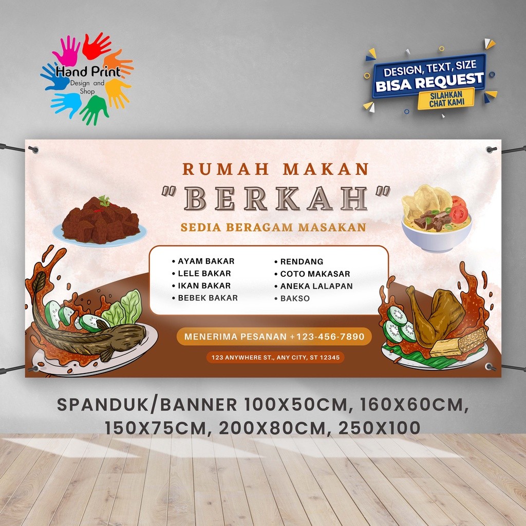Jual SPANDUK BANNER Warung Makanan Goreng Ayam Seafood Restoran Bisa ...