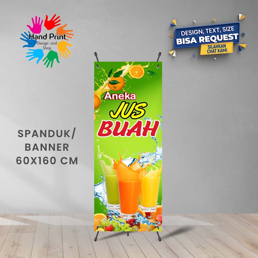 Jual Spanduk Banner Kedai Jus Buah Juice Segar Hijau Minuman Ukuran ...