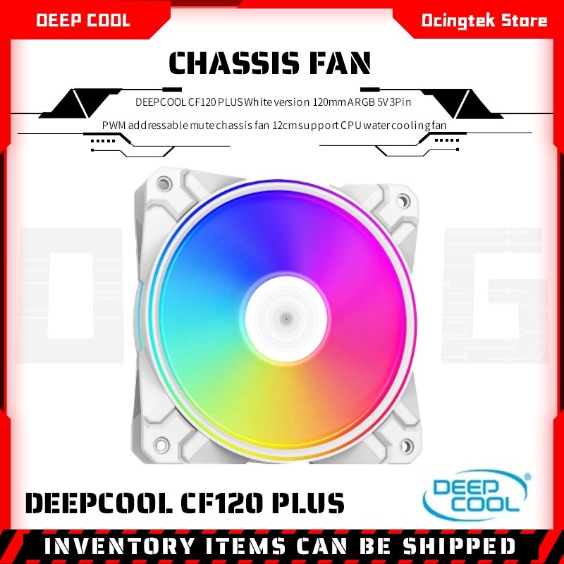 Jual Deepcool CF120 Plus White Versi 120mm Argb 5V 3Pin PWM Alamat Kipas Sasis Mute 12cm ...