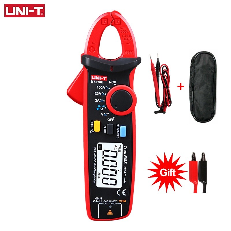 Jual UNI-T UT210E Digital Mini Clamp Meter True RMS 100A AC DC Tegangan ...
