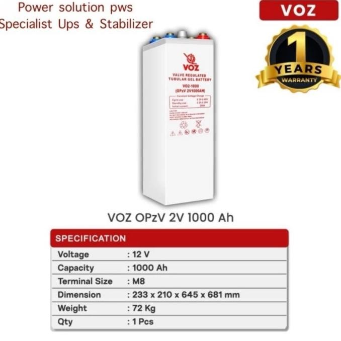 Jual ACCU AKI BATERAI OPZV 2V 1000AH GEL VOZ VLRA 1000 AH 2 V | Shopee ...
