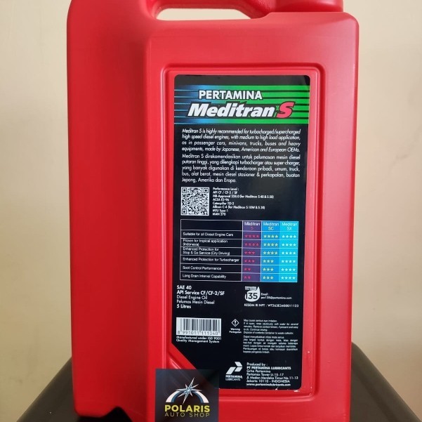 Jual Oli Pemina Meditran S diesel mobil truk disel SAE 40 galon 5Liter ...