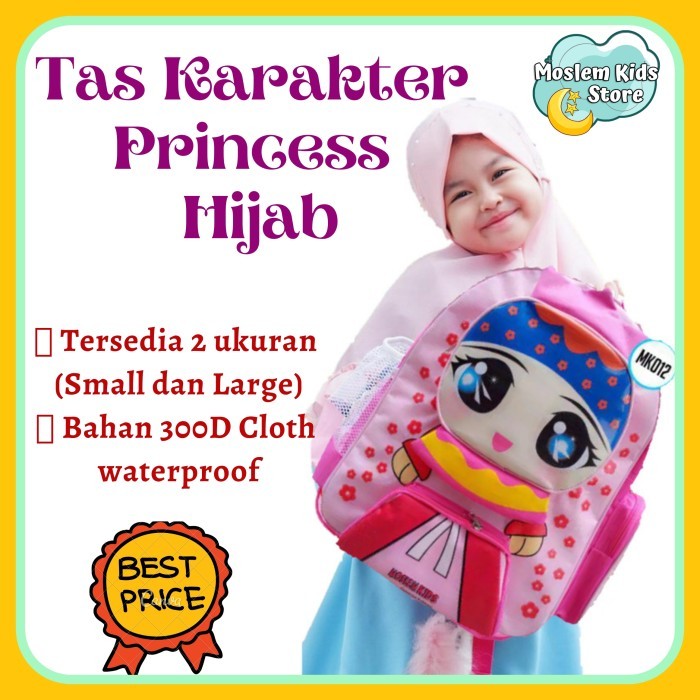 Jual Tas Anak Karakter "Princess Hijab" Moslem Kids (Tas Anak Paud-Tk ...