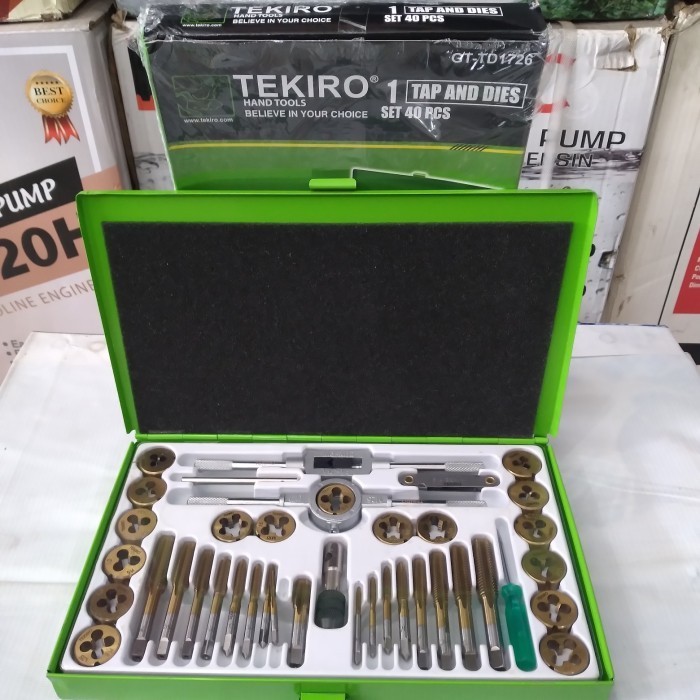Jual Tekiro Hand Tap Set 40 Pcs Tekiro Taps & Dies Set 40 Pcs Gt-Td1726 ...