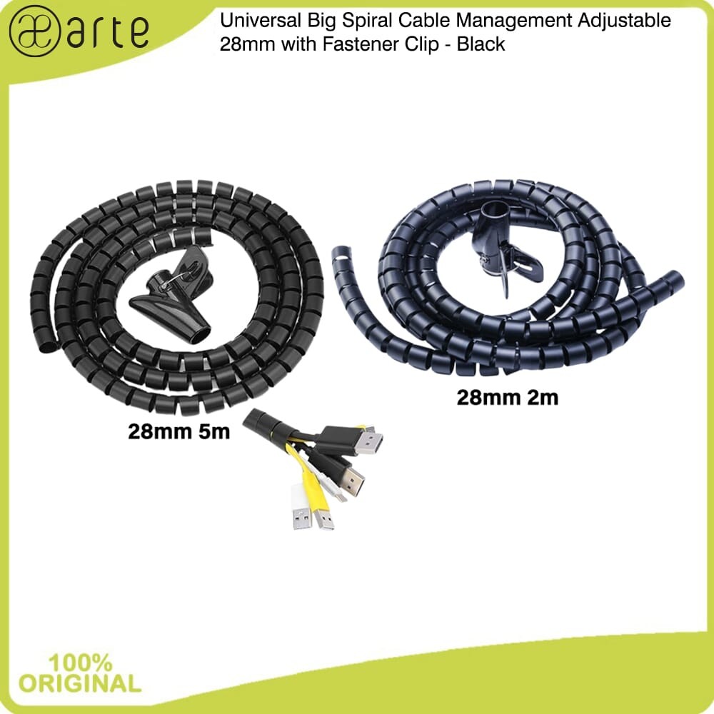 Jual Arte Universal Big Spiral Cable Management Adjustable 28mm 2m / 5m ...