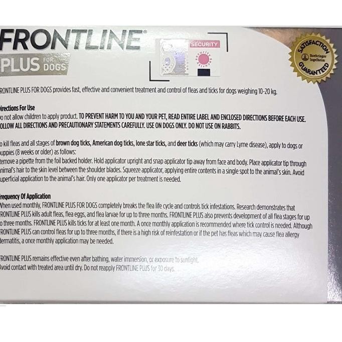Jual Frontline Plus Dog Up To 10Kg ( S ) Small / Obat Kutu Tetes Anjing ...