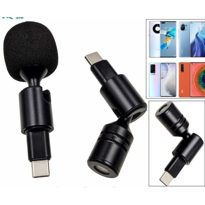 Jual Microphone Kecil Tekuk Koneksi Usb Type-C Dimensi 48Mm | Shopee ...