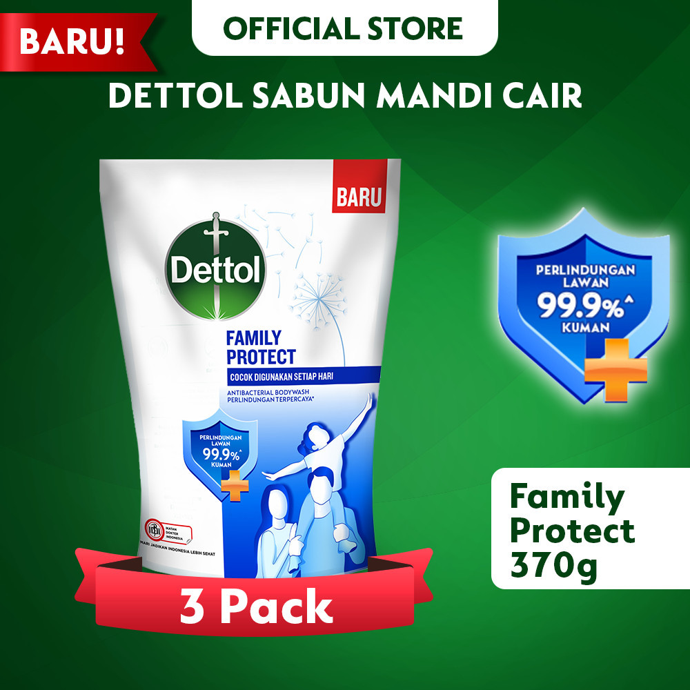 Jual [BARU] Dettol Sabun Mandi Family Protect 370gr x3 - Anti Kuman dan ...