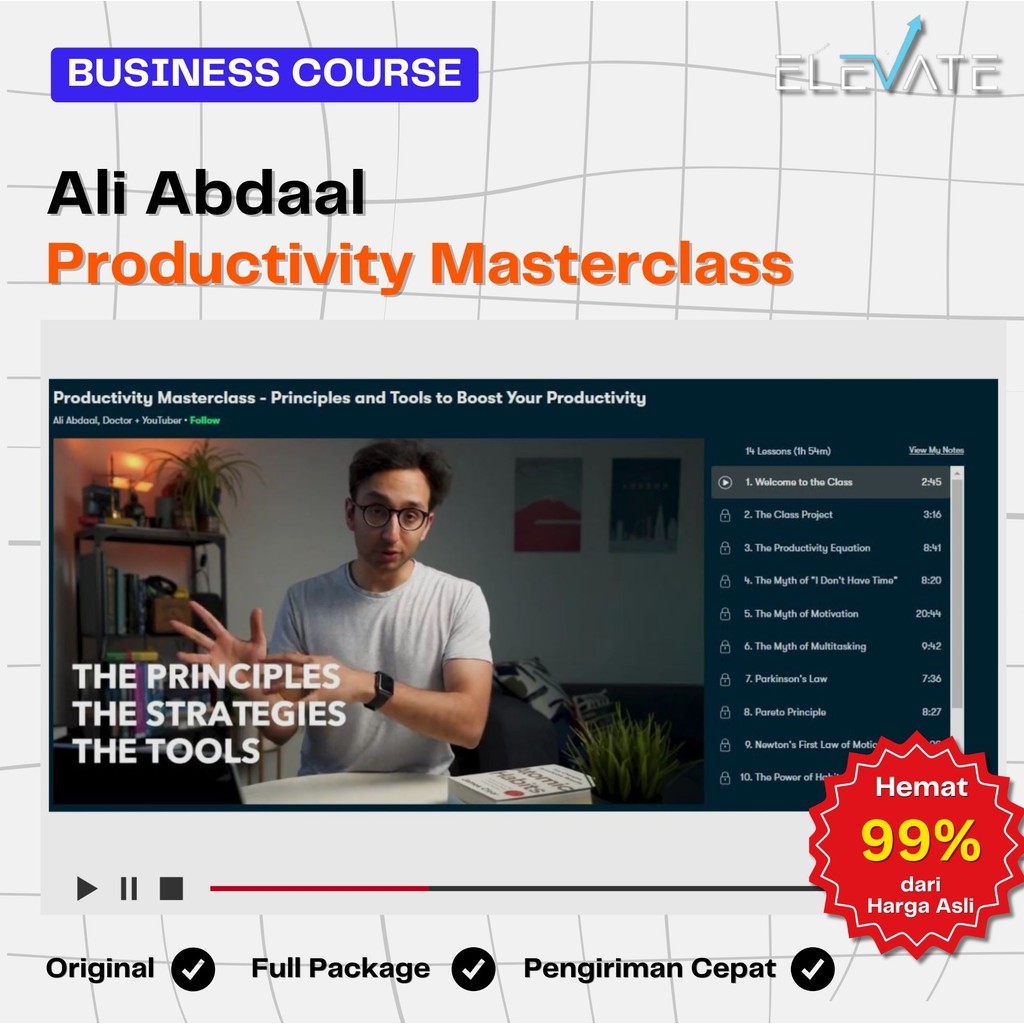 Jual Ali Abdaal – Productivity Masterclass Full Kursus Terbaru | Shopee Indonesia