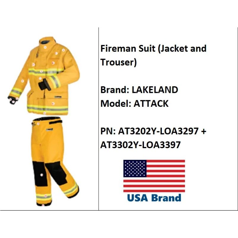 Jual Fireman Suit (Jacket and Trouser) ORIGINAL/FIREMAN SUIT LAKE LAND ...