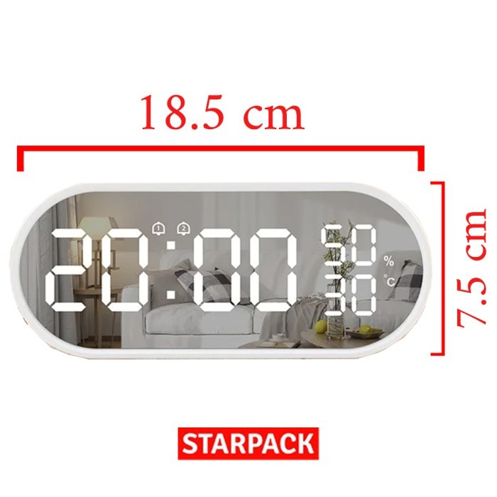 Jual Jam Meja Digital Led / Mirror Clock / Suhu & Kelembapan Byj ...
