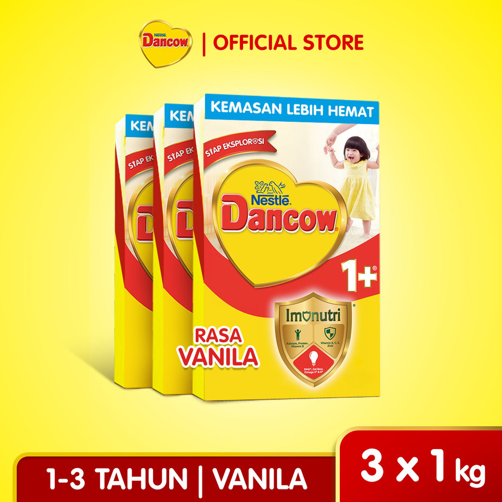 Jual Nestle Dancow 1+ Susu Pertumbuhan Rasa Vanila 1-3 Tahun Box 1 kg x3 | Shopee Indonesia