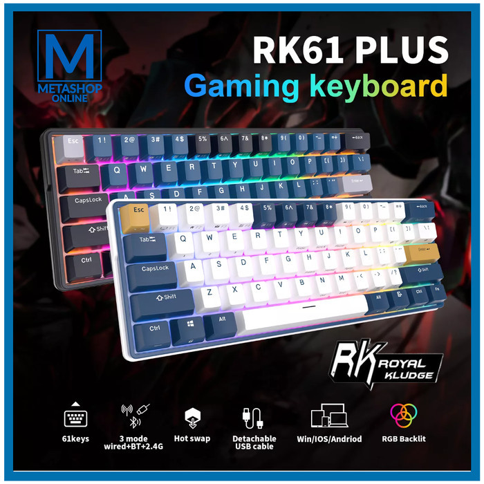 Jual READY!! ROYAL KLUDGE RK61 PLUS WIRELESS MECHANICAL KEYBOARD GAMING ...