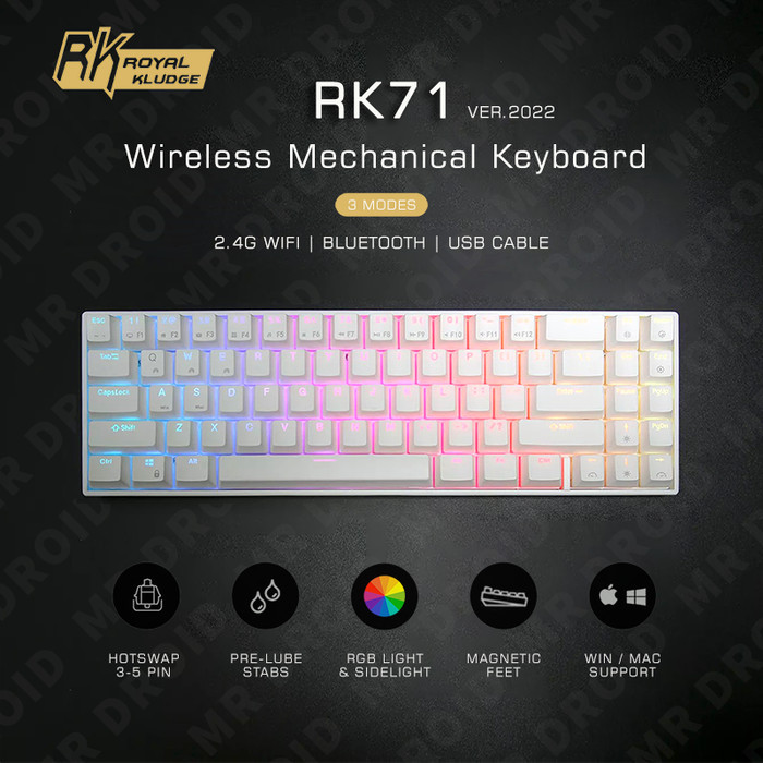 Jual READY!! Royal Kludge RK71 RGB Wireless Mechanical Gaming Keyboard ...